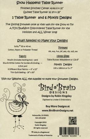 Snow Happens! Table Runner Machine Embroidery – BERNINA of Naperville